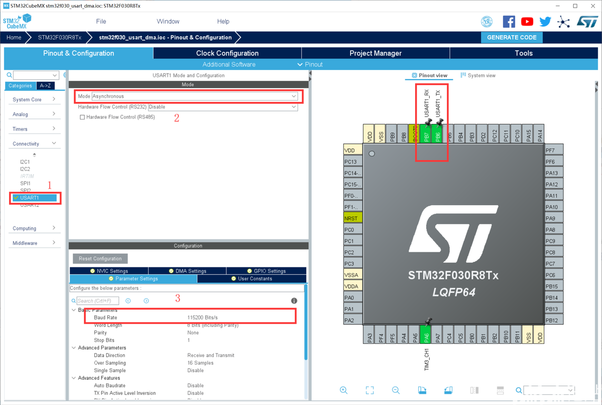STM32CUBEMX(3)--ADC通过DMA方式采样，USART打印 - 哔哩哔哩