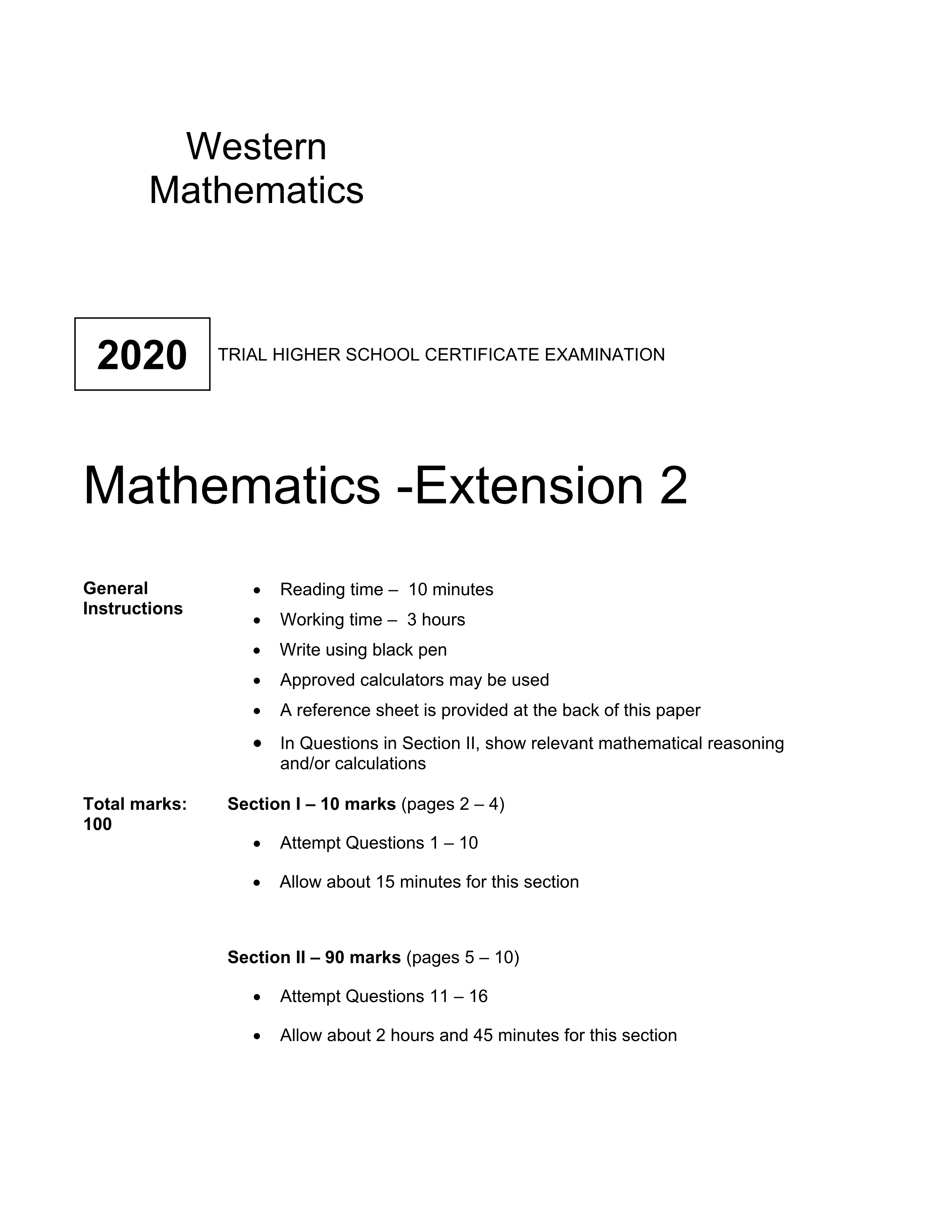 国外数学真简单（此卷子为mathematics extension 2 的HSC高考试卷)选择题部分(转载) - 哔哩哔哩