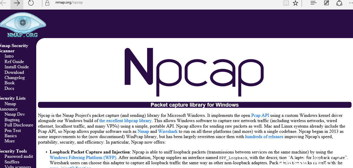 Npcap Windows 10