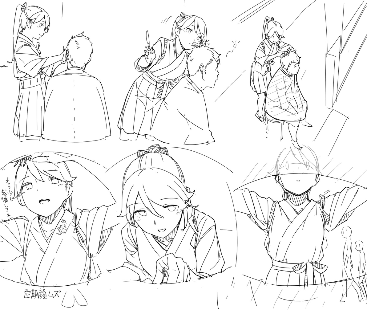 【线稿素材】少女线稿合集，线稿画师のらくら(Norakura)教你用线条画出灵动少女 - 哔哩哔哩