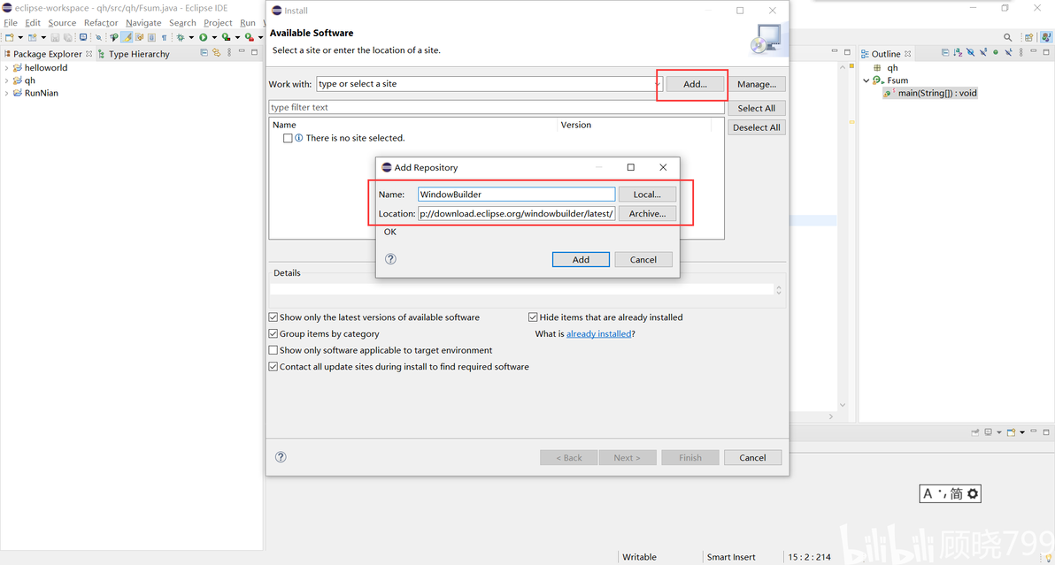 Eclipse可视化插件————windowbuilder安装 哔哩哔哩 9025