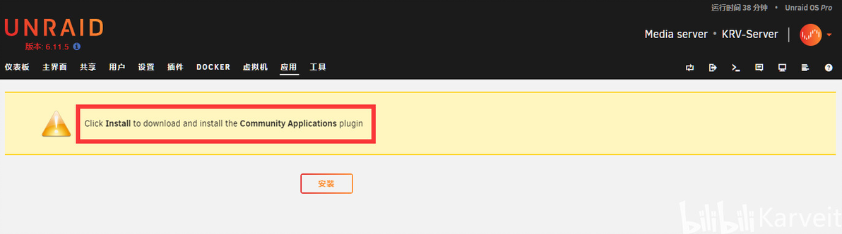 保姆级幼教级UNRAID入门，和解决插件商店及插件安装的网络问题 - 哔哩哔哩