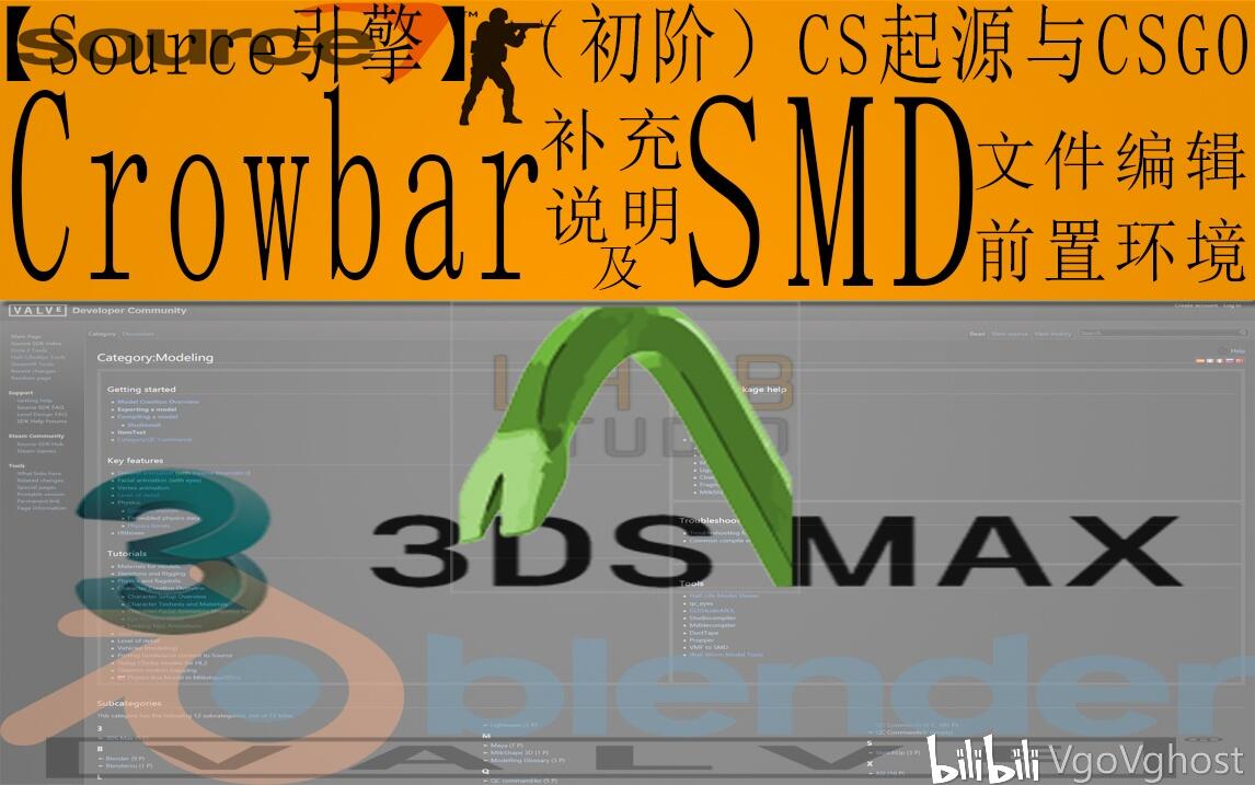 【Source引擎】（初阶）CS起源与CSGO Crowbar补充说明及SMD文件编辑前置环境 - 哔哩哔哩