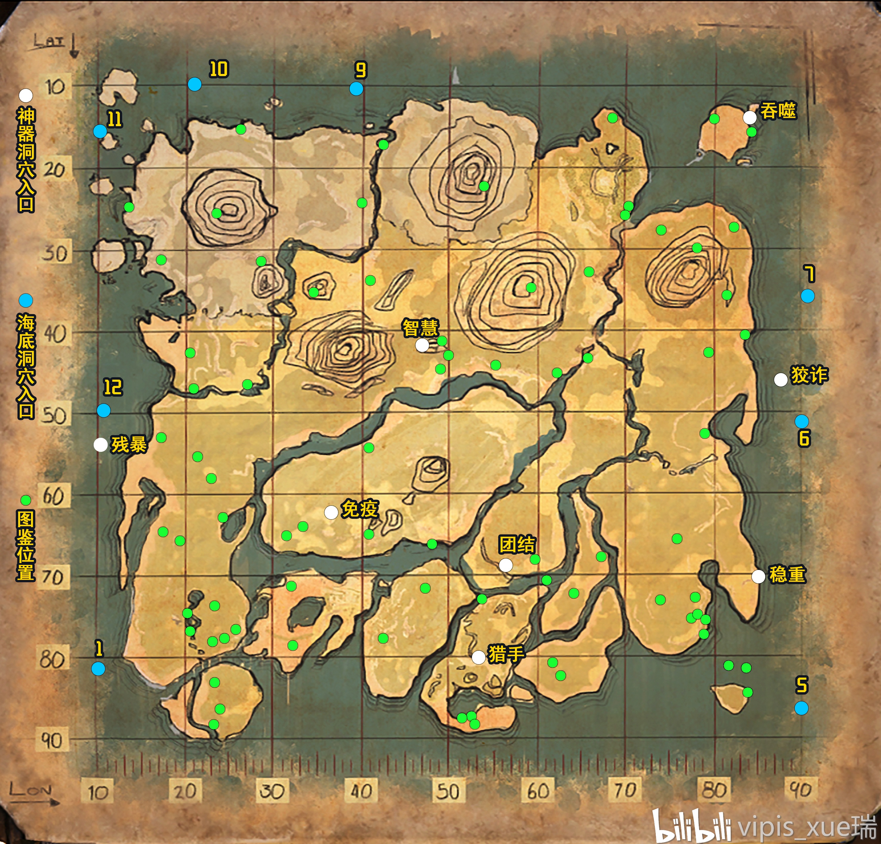 方舟生存进化孤岛生物图鉴及坐标（一） - 哔哩哔哩