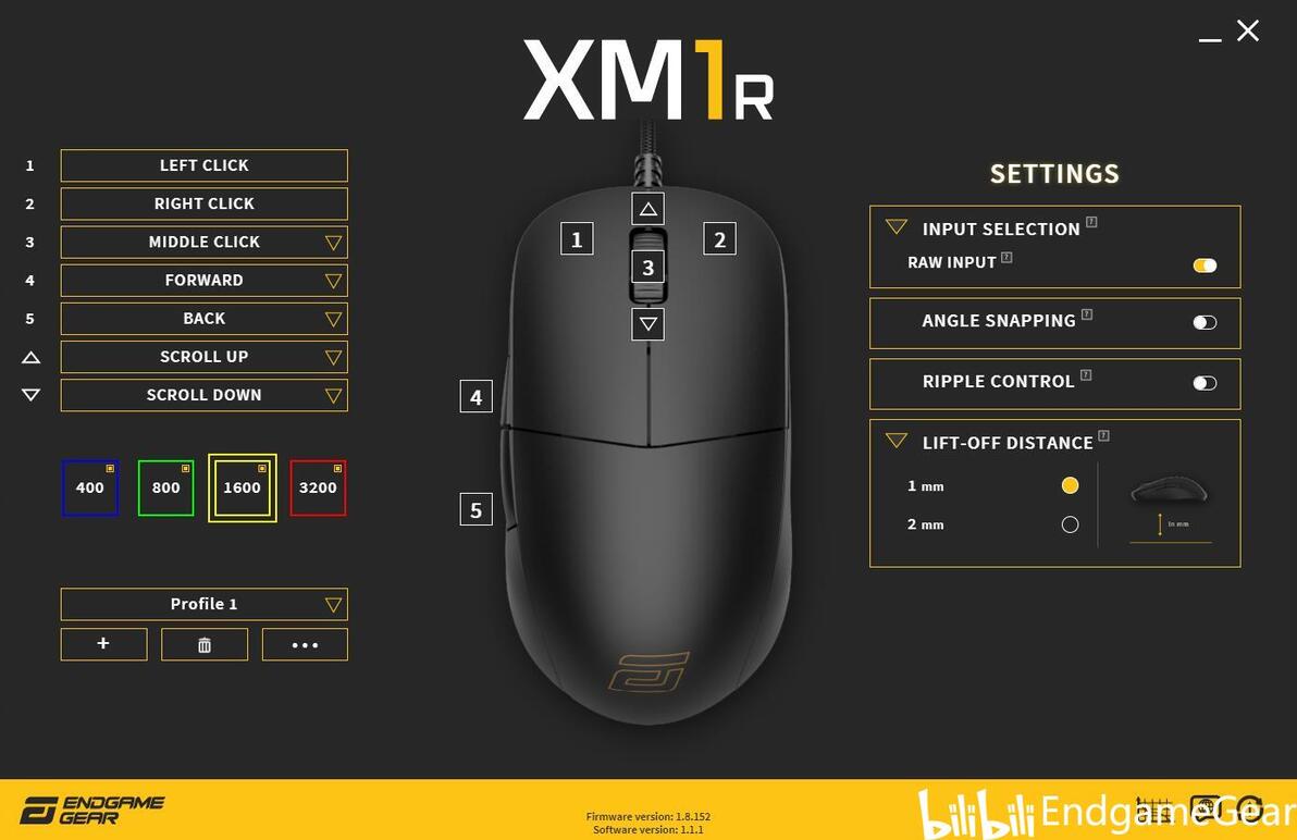 Endgame Gear XM1r功能设置指南(2021.6.21) - 哔哩哔哩