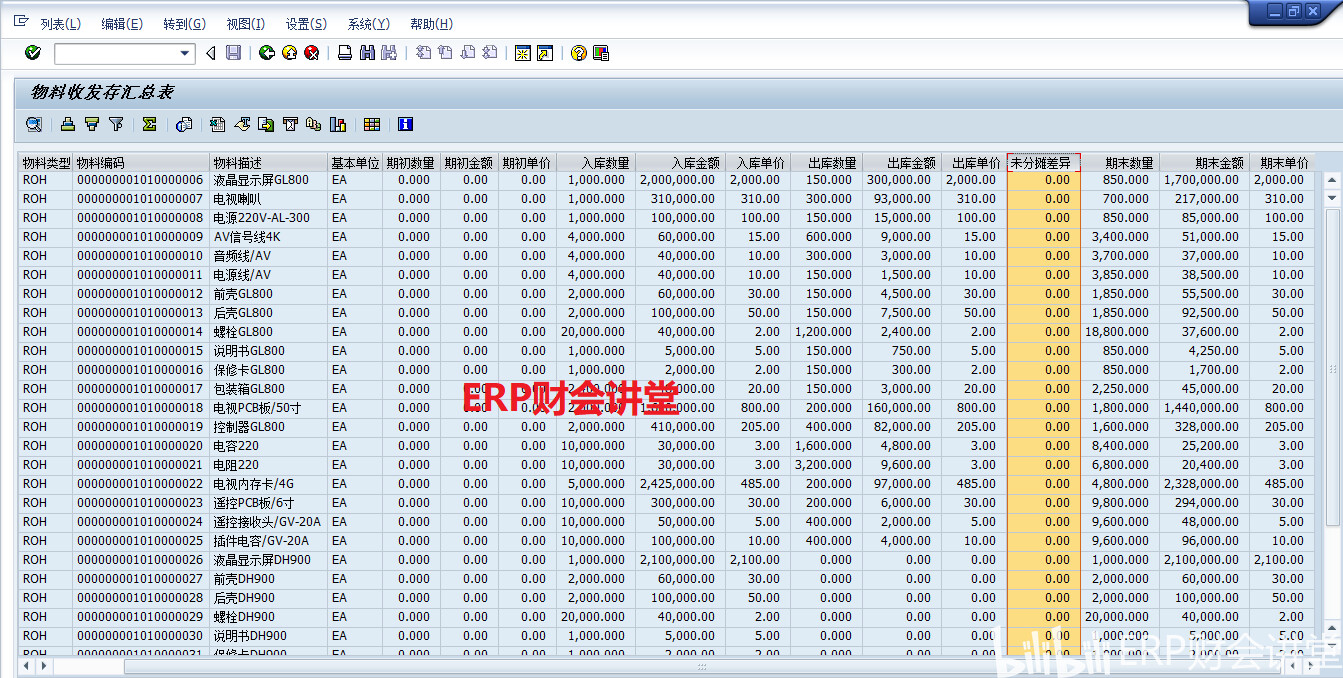 SAP软件 CKM3N分析物料价格 - 哔哩哔哩