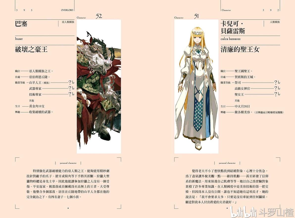 《OVERLORD》1～12卷的人物属性数据含第四季人物！ - 哔哩哔哩