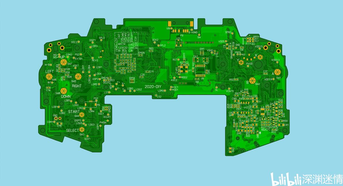 NDS改GBA，尝试搬电子元件用仿GBA形状PCB板改的 - 哔哩哔哩