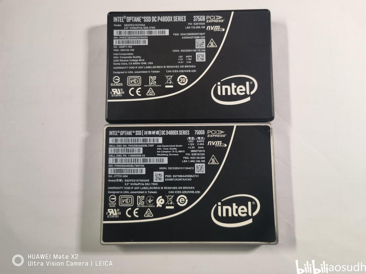 Intel 傲腾 D4800X 750g 评测——高可用性下的2x2通道傲腾 - 哔哩哔哩