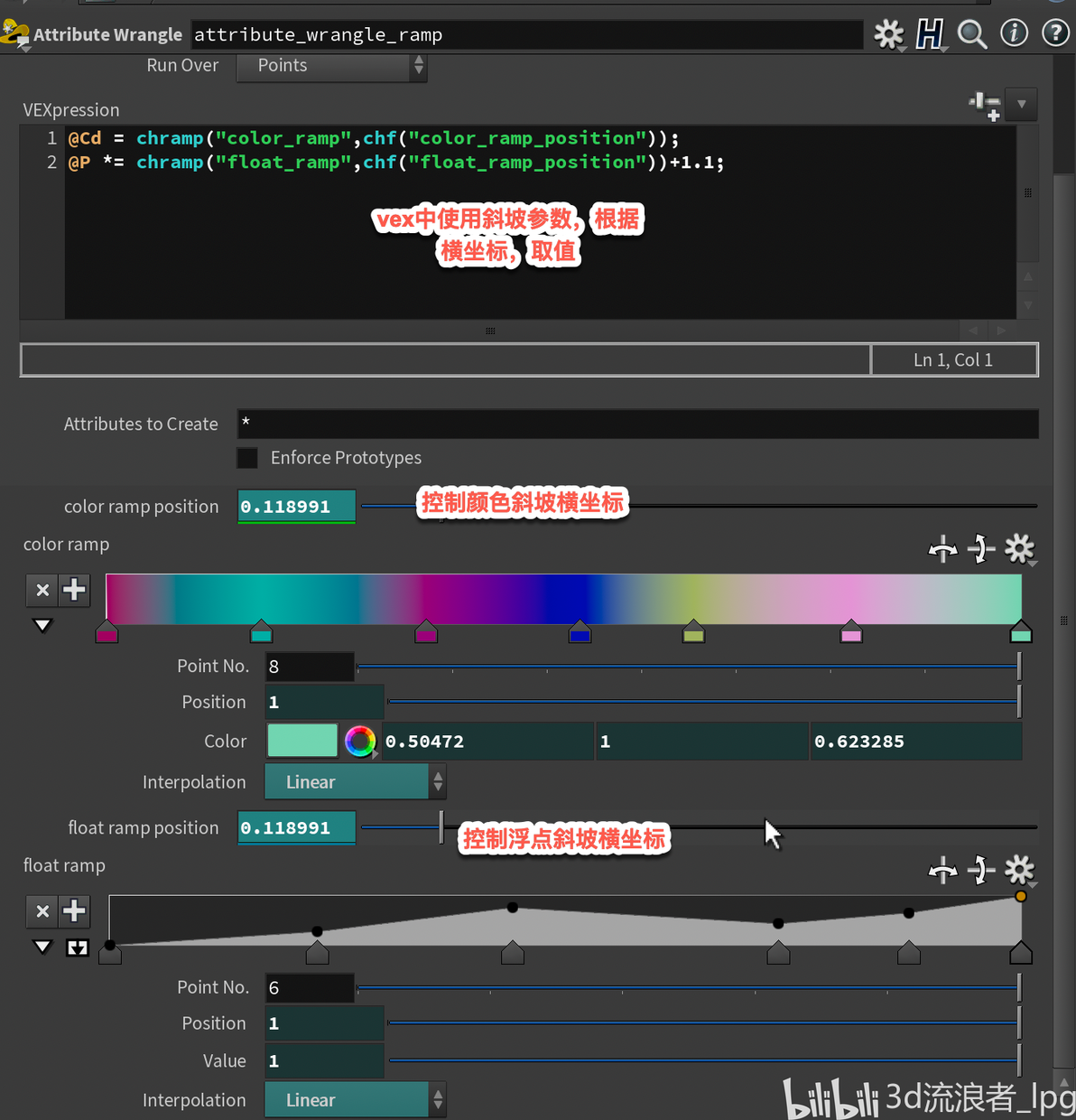 Houdini vex 语法第三篇(参数) - 哔哩哔哩