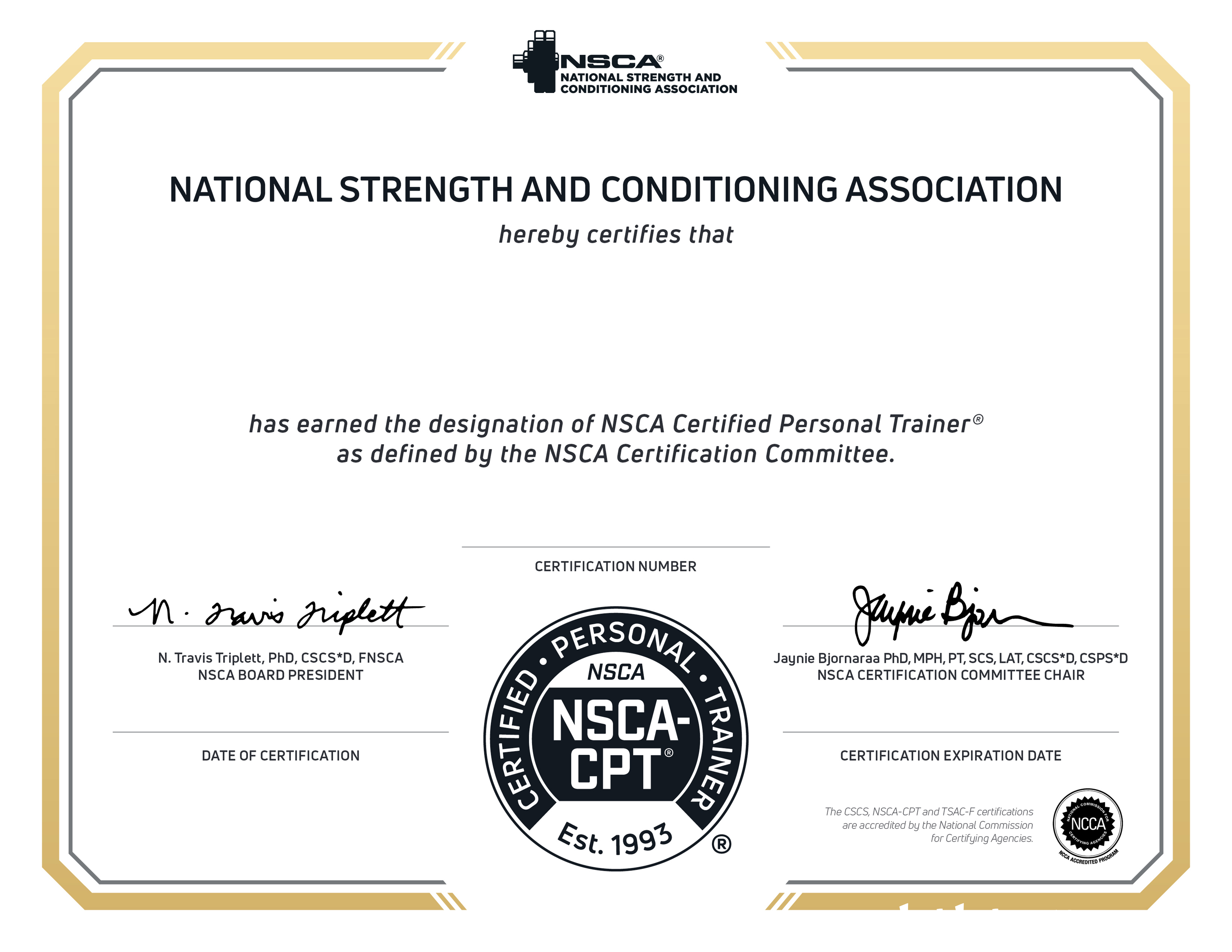 NSCA-CPT CSCS 新版证书样式 - 哔哩哔哩