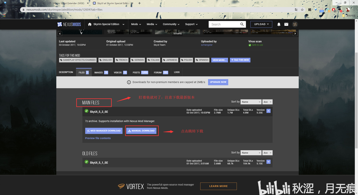 Skyrim Special Edition Mod 安装新手教程（Vortex版） - 哔哩哔哩
