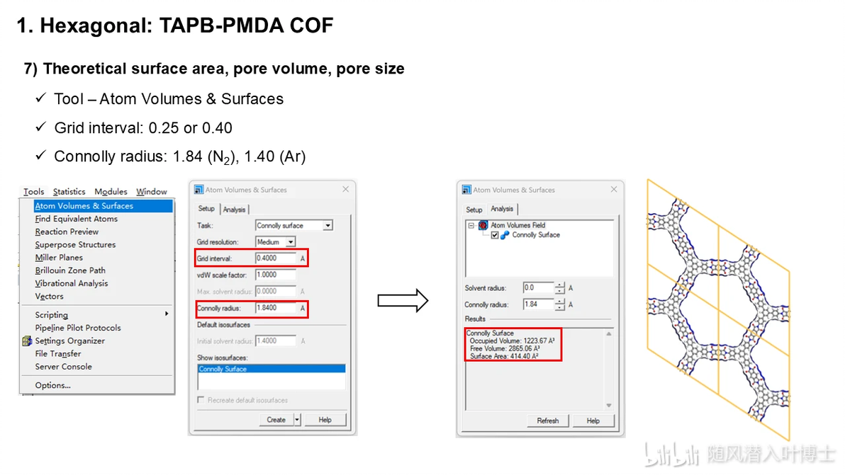 Materials Studio进行COF建模教程1(二维COF低对称性起建） - 哔哩哔哩
