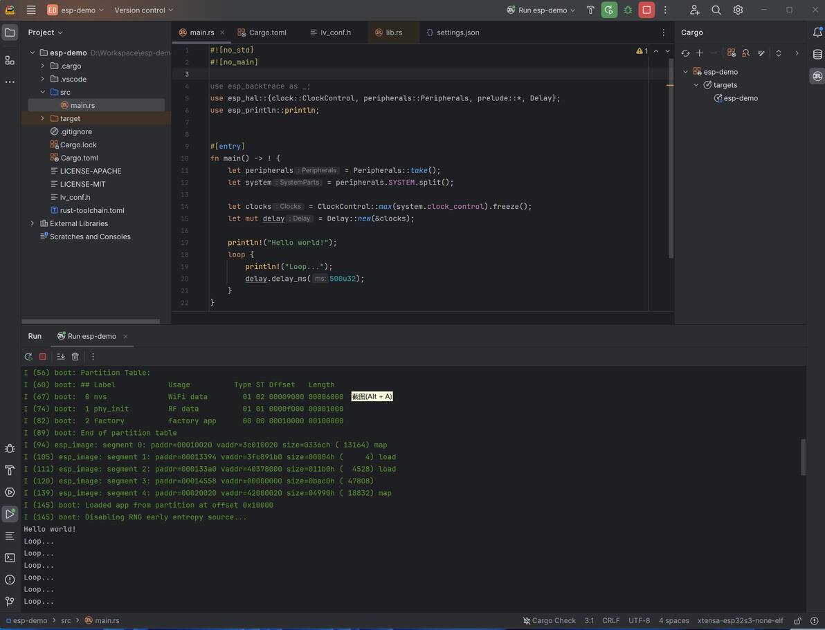 【使用Rust开发Esp32程序】HelloWorld! - 哔哩哔哩