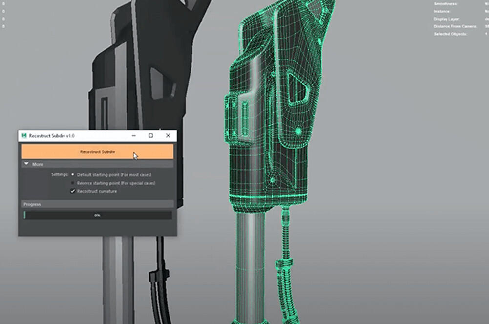 Reconstruct Subdiv逆向细分高模Maya脚本V1.3版 - 哔哩哔哩
