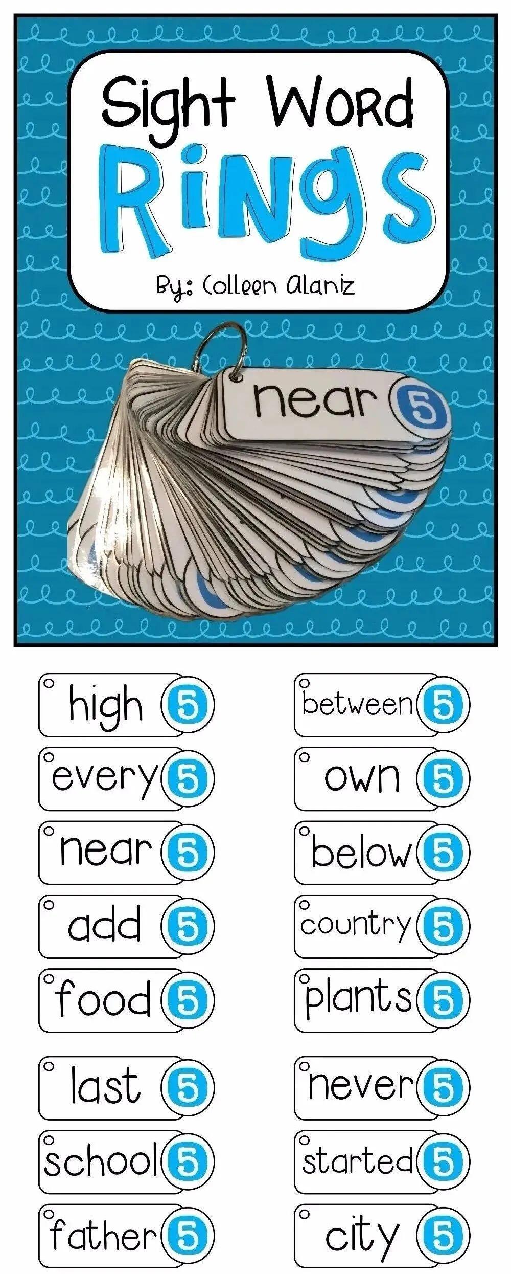 高频词随身卡Sight Word Rings，英语启蒙学习高频词必备的辅助闪卡~ - 哔哩哔哩