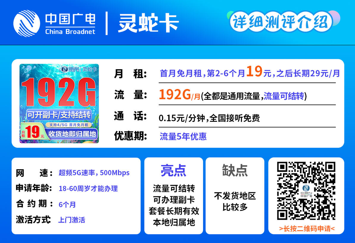长期192G+可结转+副卡共享！2025广电5G手机卡全测评，高性价比流量卡推荐 - 哔哩哔哩