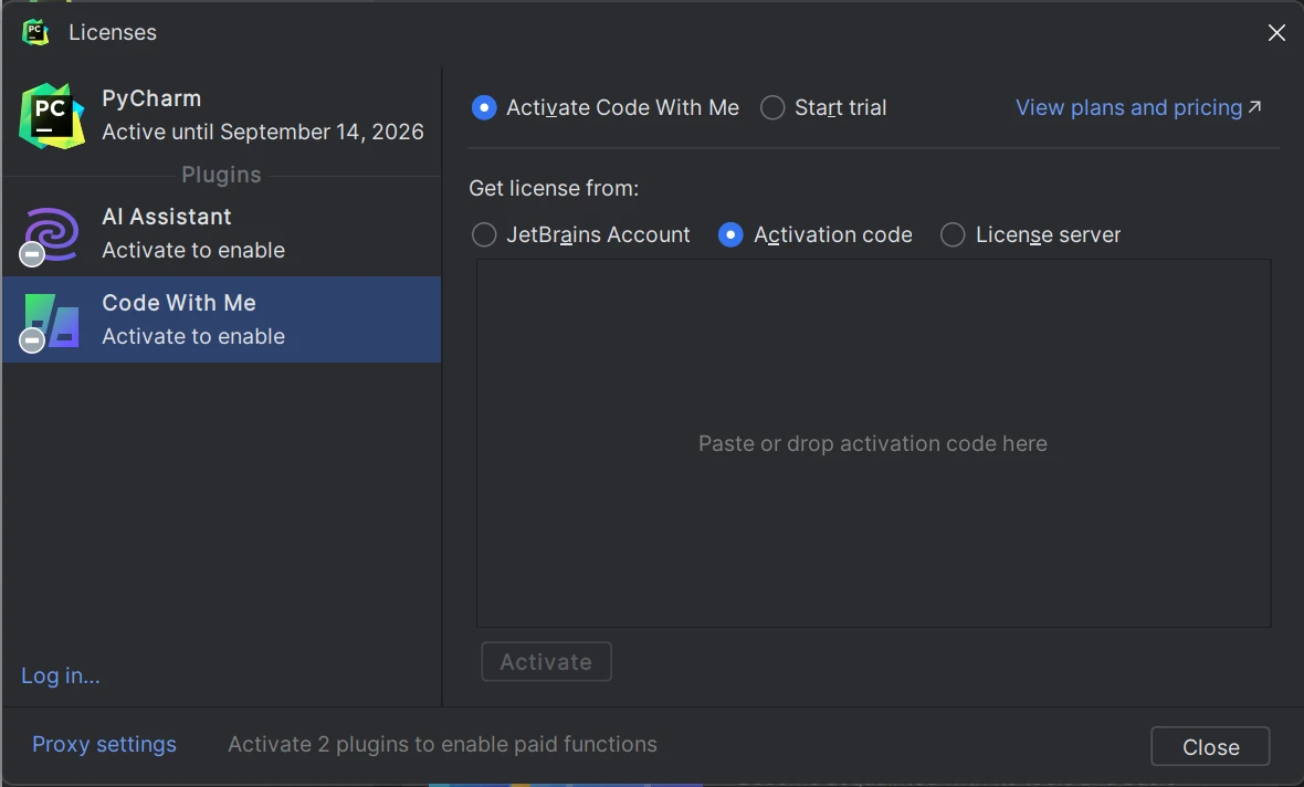 PyCharm AI Assistant 一键激活到2099，全网唯一的一码通 - 哔哩哔哩