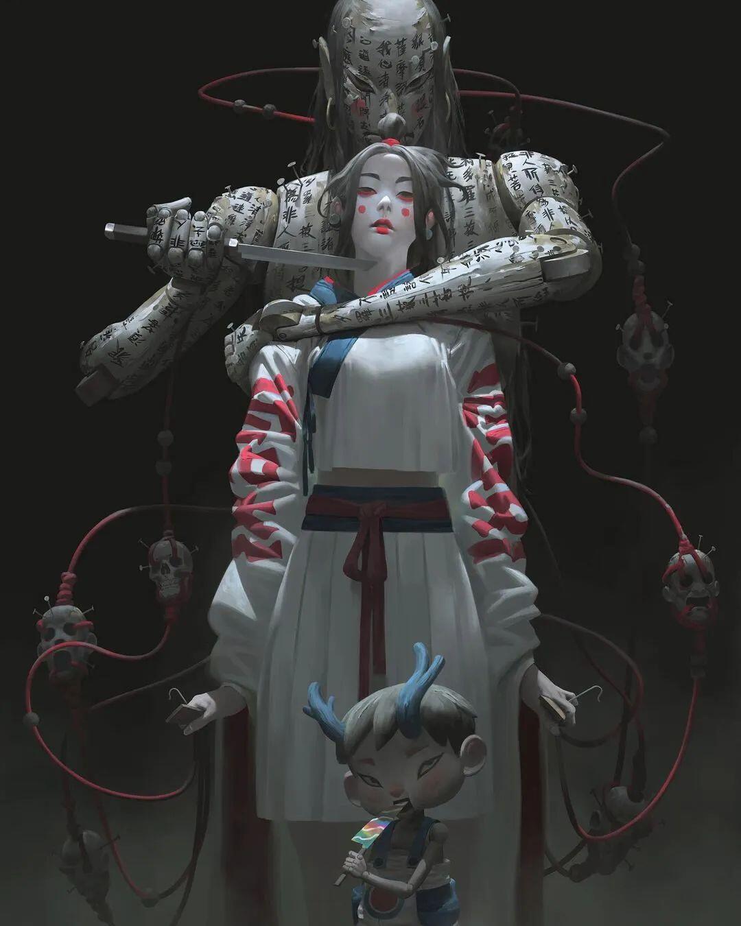 【画师推荐】Zeen Chin|当鬼神玩起朋克！当冷暖和谐杂糅！ - 哔哩哔哩