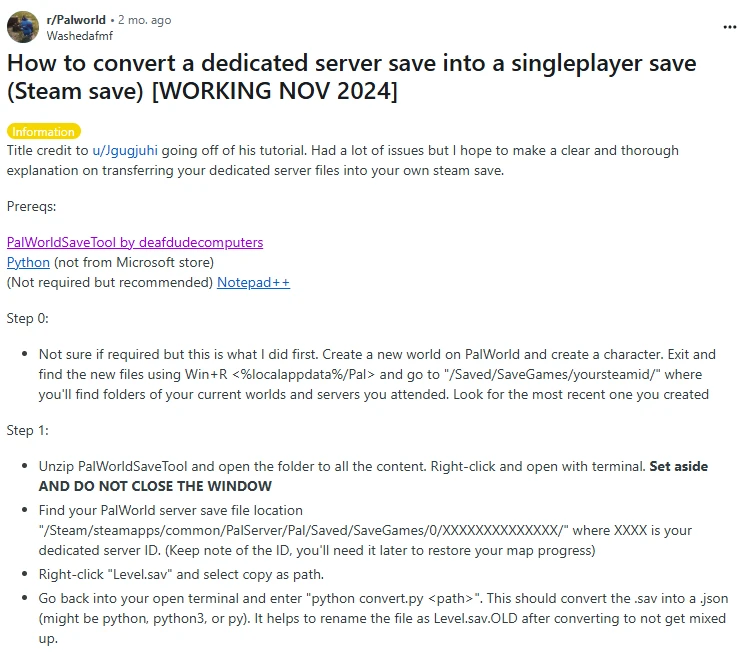 幻兽帕鲁0.4版本服务器存档转本地存档方法补充 - 哔哩哔哩