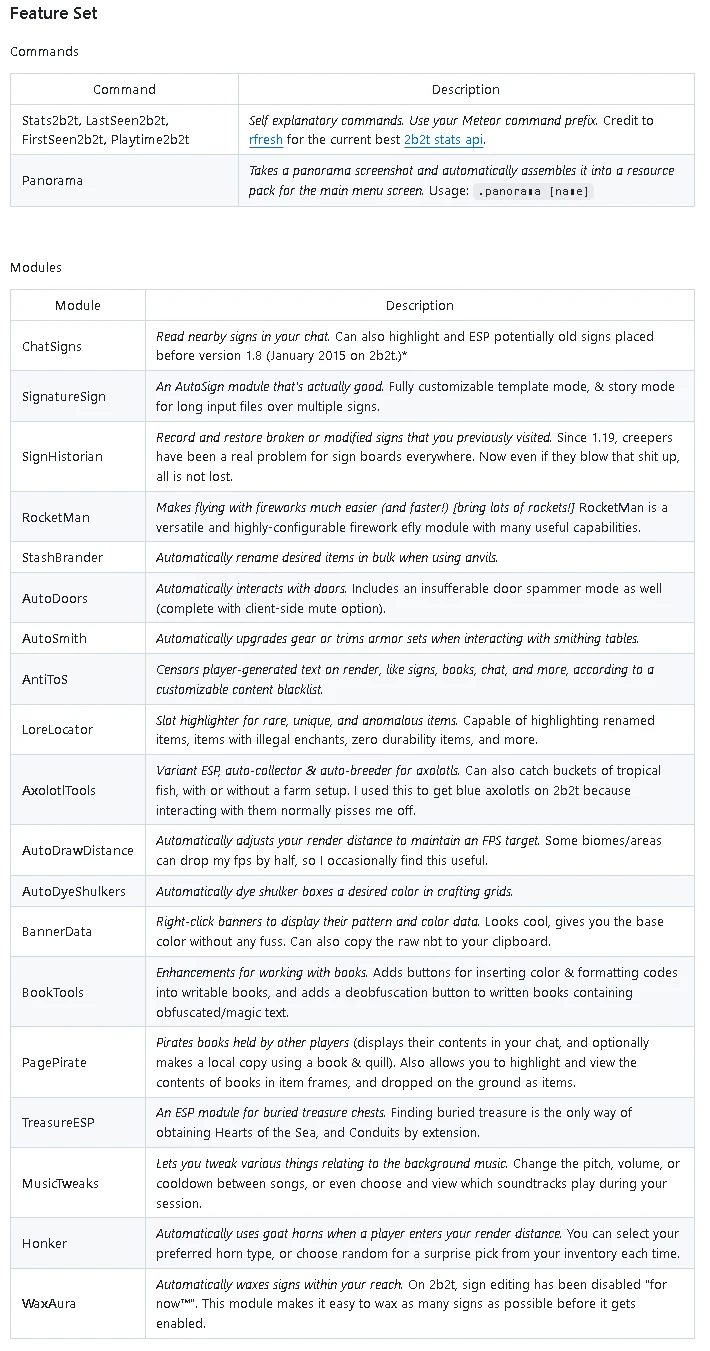[彗星端]MeteorClient插件整理及功能介绍 - 哔哩哔哩