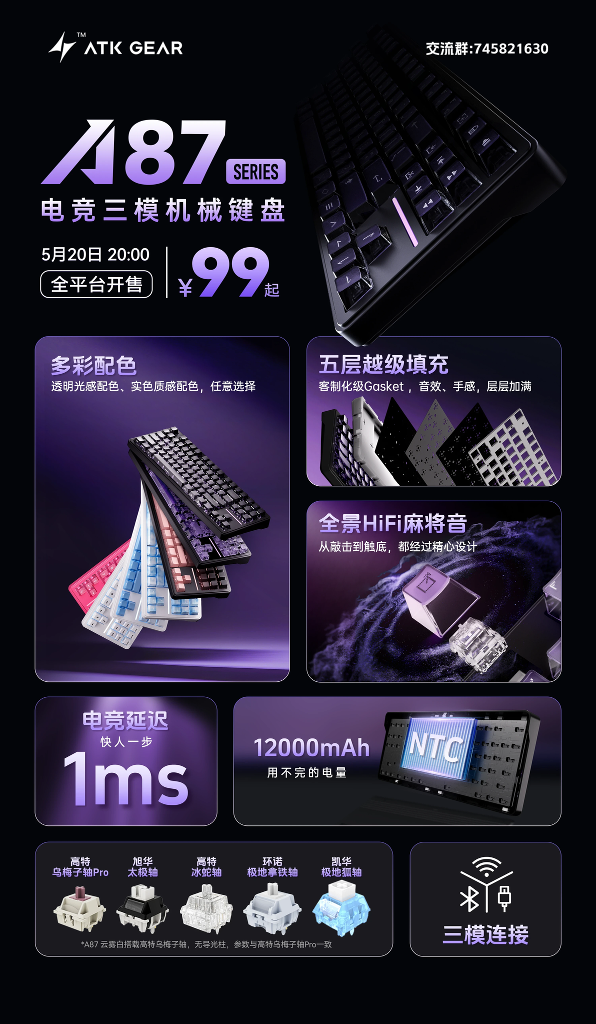 长《日·键圈时刻表》99元起 ATK A87系列 ROG将推出Falcata 75% 分体式无线磁轴键盘 - 哔哩哔哩