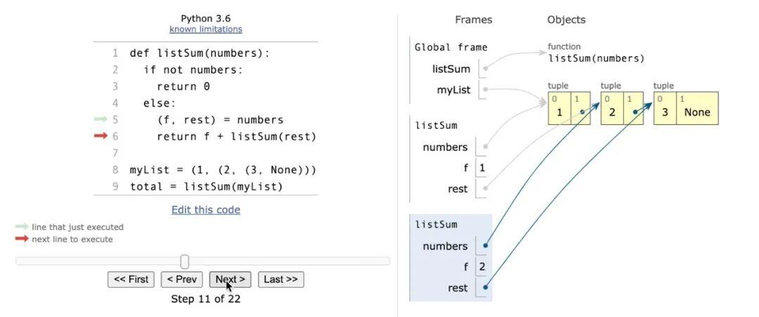 pythontutor：一个能帮你看懂程序的代码可视化工具 - 哔哩哔哩