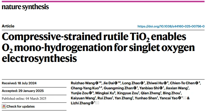 张礼知教授Nat. Synth. | 应变调控 TiO₂ 实现单线态氧电合成 - 哔哩哔哩