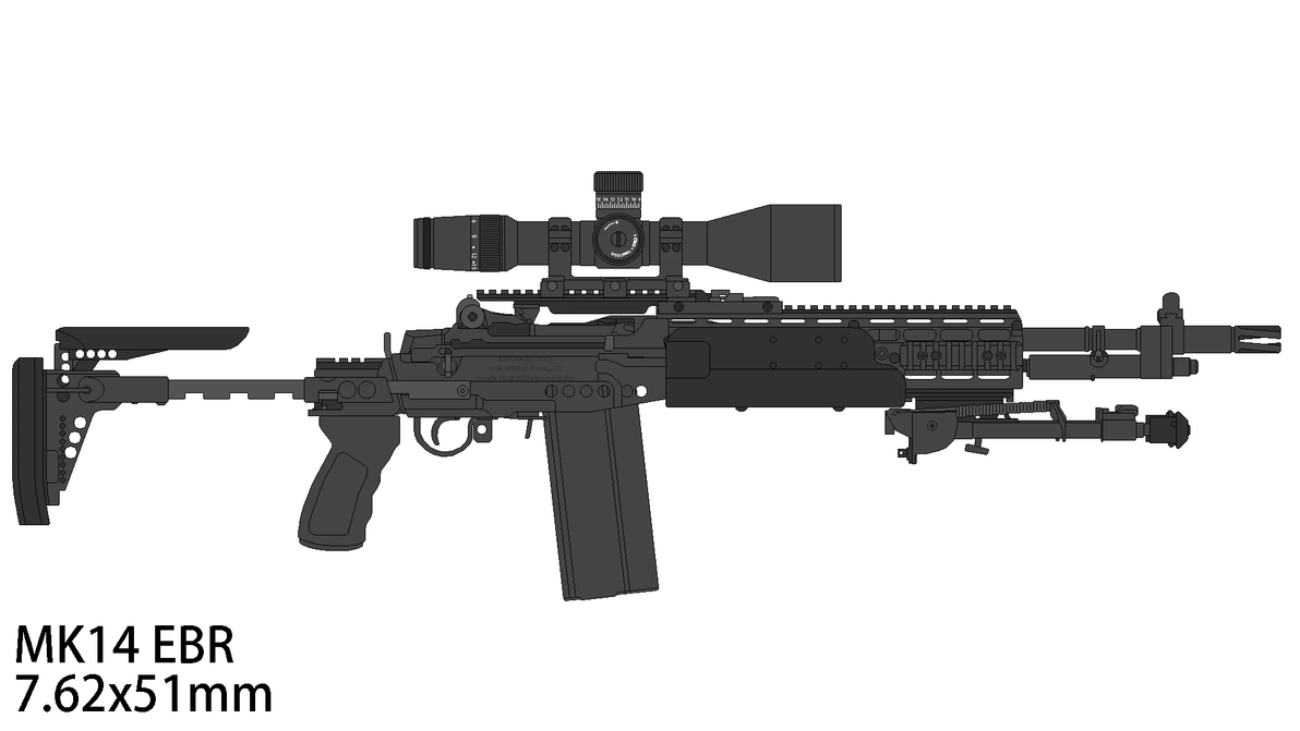 【茜斯茨】轻武器像素画第二十二期——MK14 EBR - 哔哩哔哩