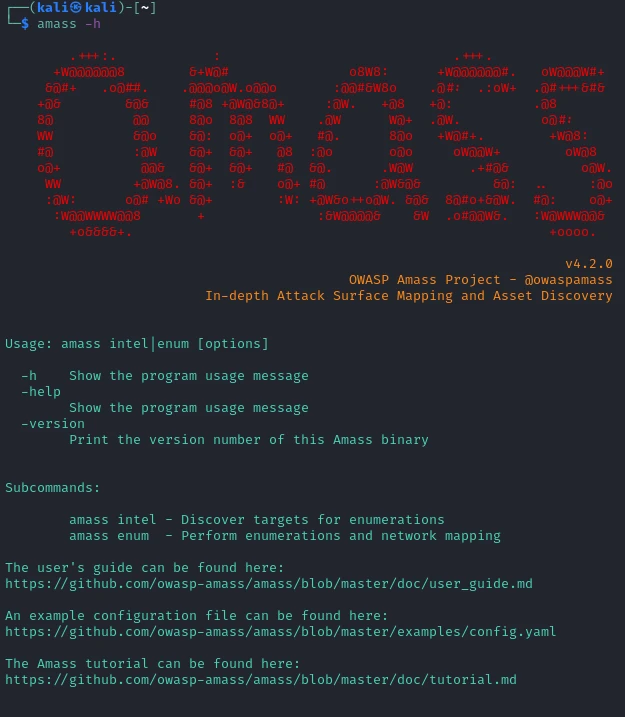 amass：深入攻击面映射和资产发现工具！全参数详细教程！Kali Linux教程！ - 哔哩哔哩