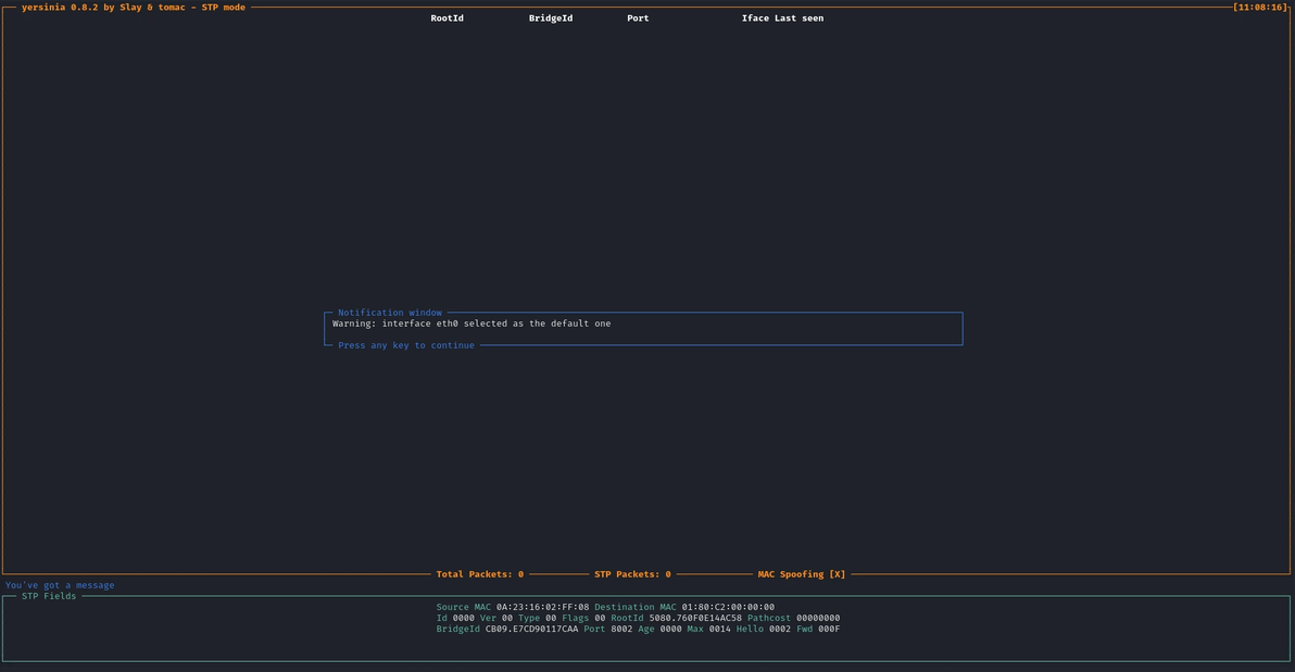 Yersinia：layer 2攻击框架！全参数详细教程！Kali Linux教程！ - 哔哩哔哩