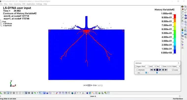 采用SPH法进行Ls-dyna水射流破岩仿真分析案例讲解（附K文件） - 哔哩哔哩