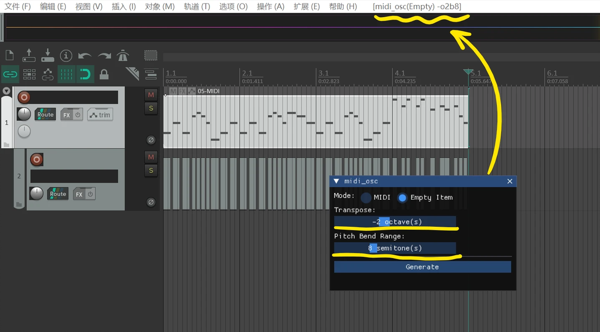 【REAPER 脚本】midi_osc - 哔哩哔哩