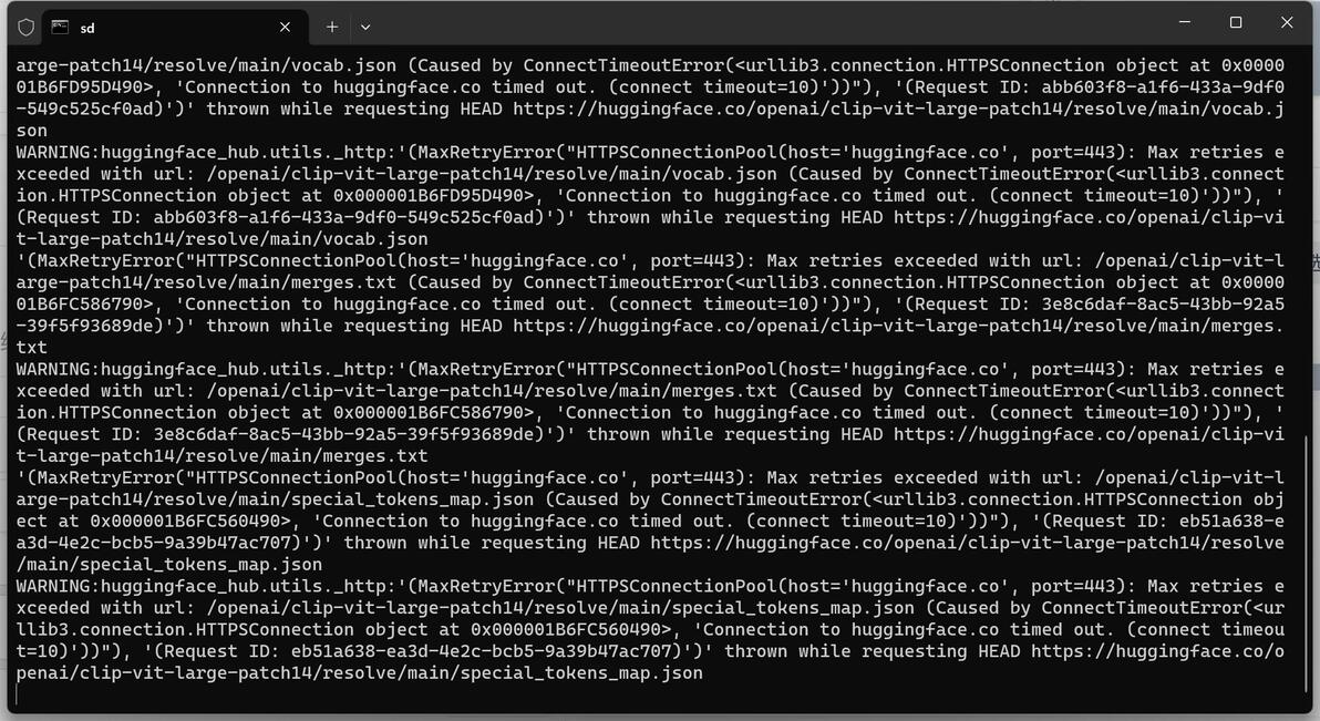 stable diffusion 因 huggingface 无法链接报错解决 - 哔哩哔哩