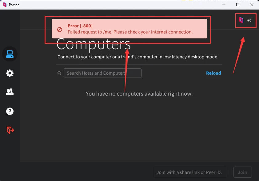 [最新]关于Parsec app报错-800解决方案 - 哔哩哔哩