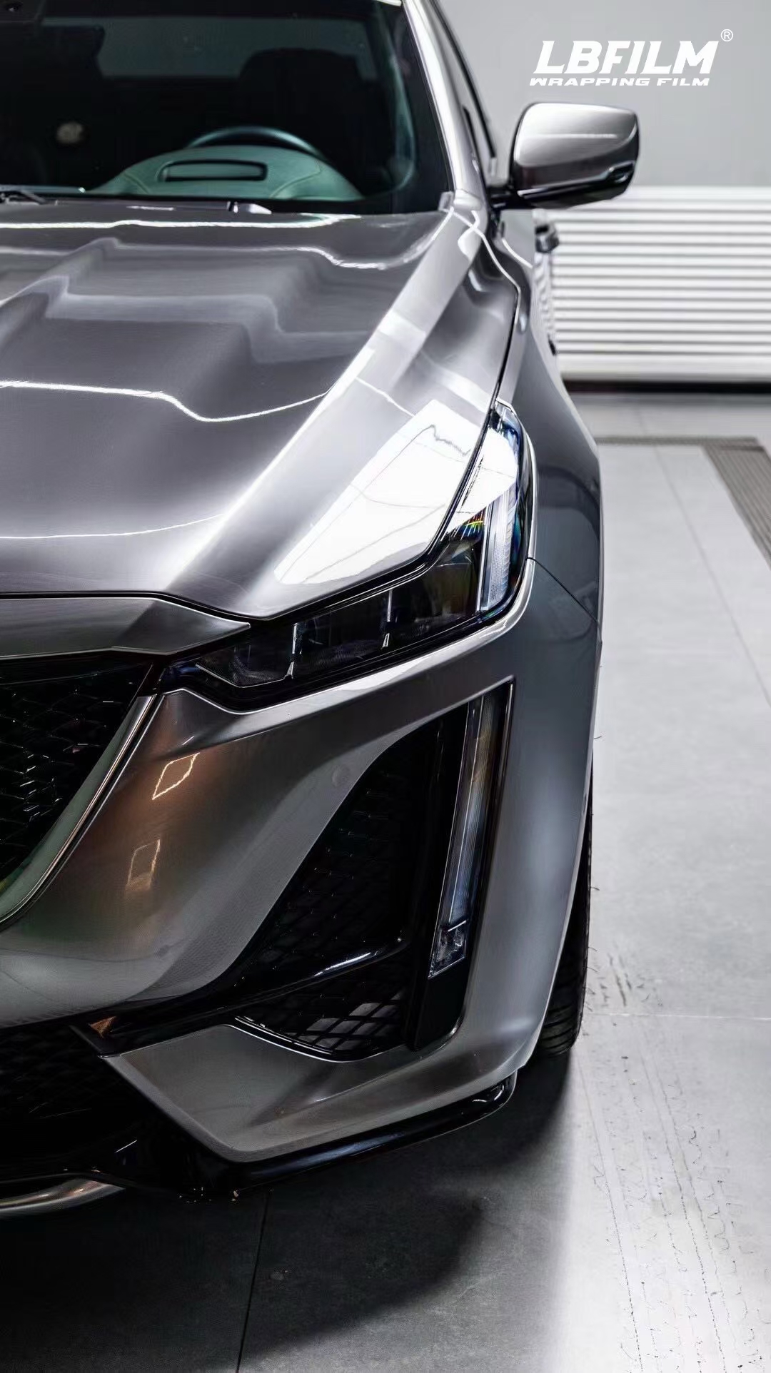 凯迪拉克CT5-LB改色膜液态金属银，一种高级亮眼的颜色 - 哔哩哔哩