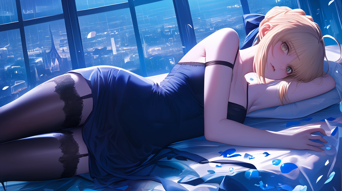 异色瞳半黑化Saber【AI绘壁纸】 - 哔哩哔哩