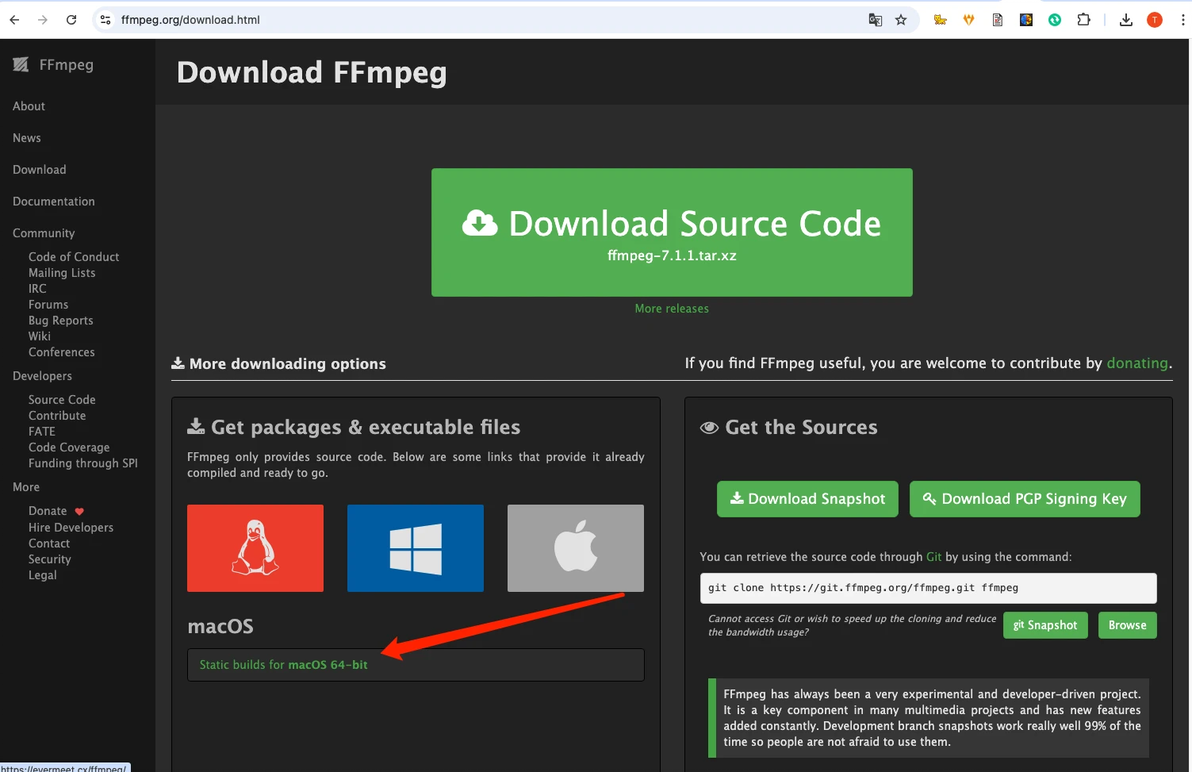 Mac OS 安装ffmpeg 两种方式 - 哔哩哔哩