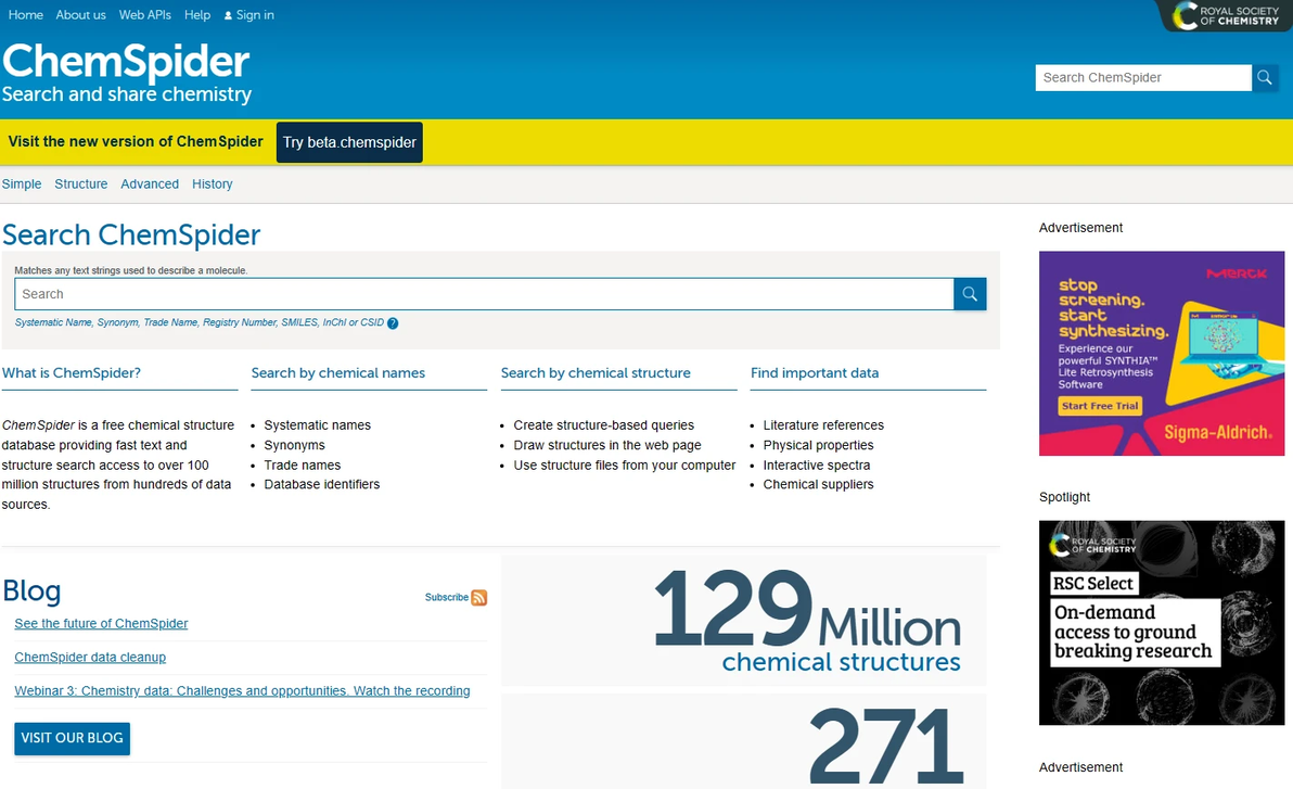 ChemSpider化学网站：化合物信息查询的使用教程 - 哔哩哔哩