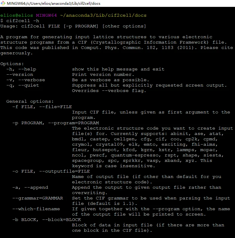 cif2cell安装（windows系统） - 哔哩哔哩