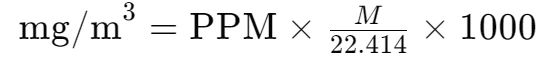 有机废气VOCs中PPM与mg/m3的换算 - 哔哩哔哩