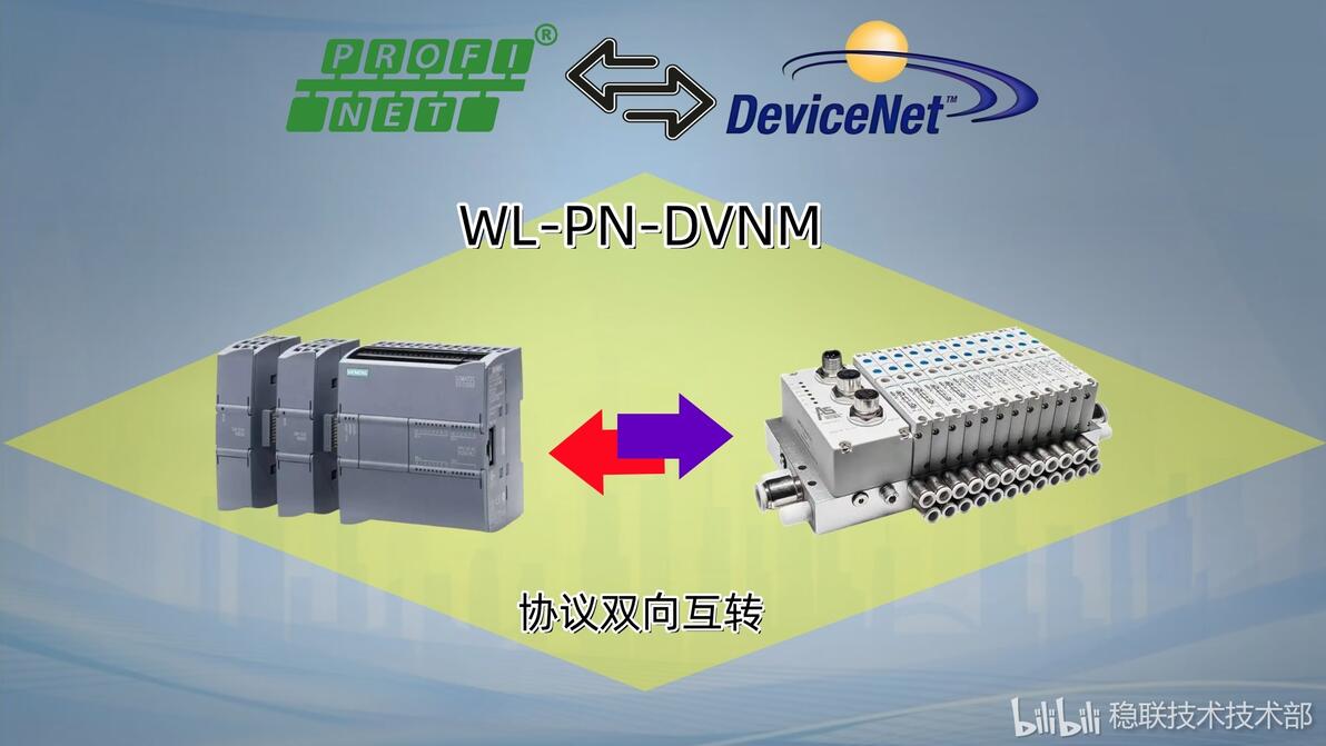 稳联技术Profinet转DeviceNet协议转换网关在变频器控制案例 - 哔哩哔哩