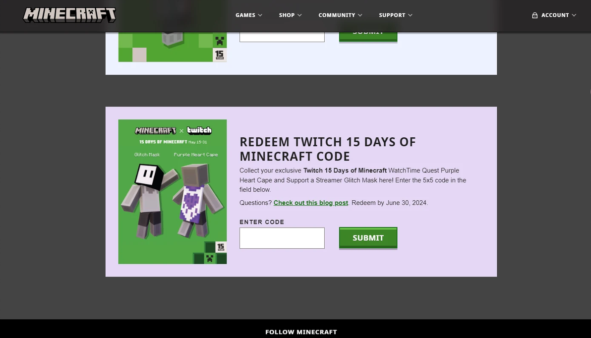 【Minecraft|限定披风】获取/兑换教程：15周年限定披风（twitch） - 哔哩哔哩