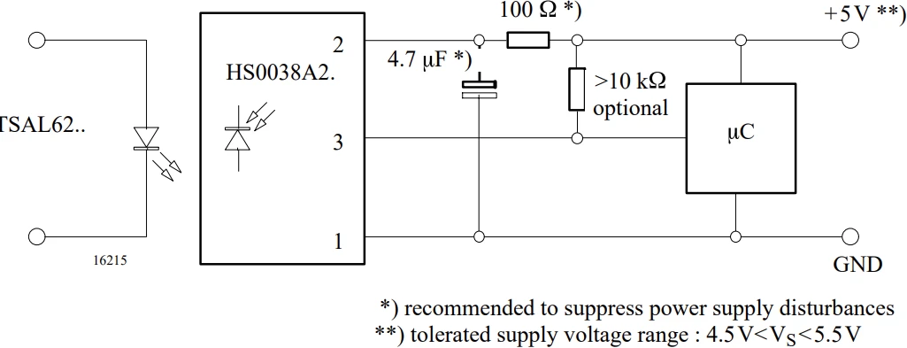 HS0038红外信号接收头 - 哔哩哔哩