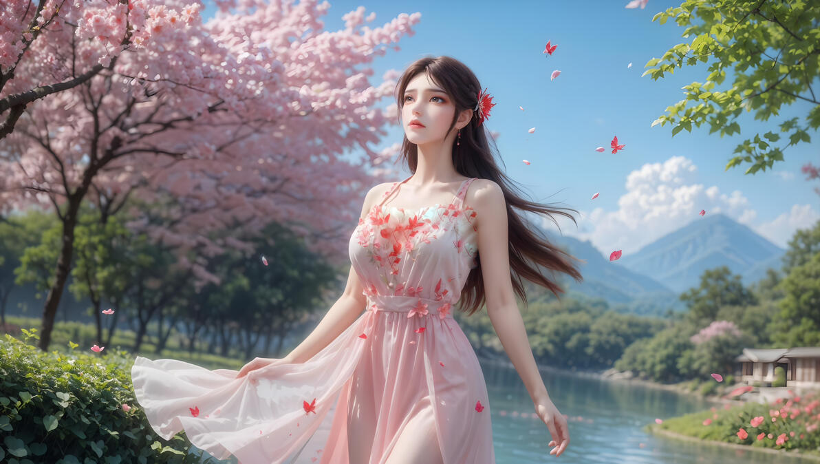 《完美世界》火灵儿ai高清电脑壁纸:火桑凋零,飘落! 哔哩哔哩