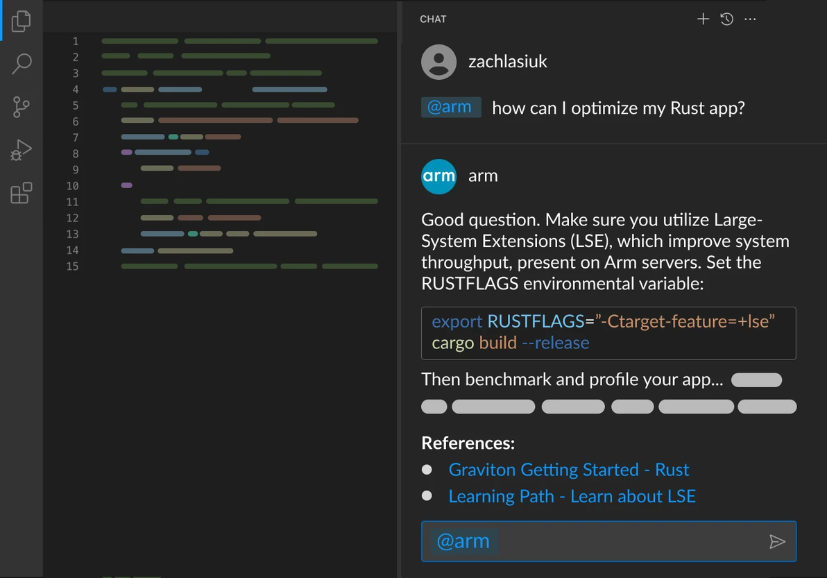 ARM也推出Github Copilot扩展支持，在VS Code上直接@ARM即可 - 哔哩哔哩
