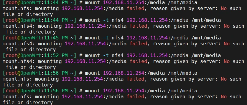 OpenWRT NFS 挂载 No such file or directory - 哔哩哔哩