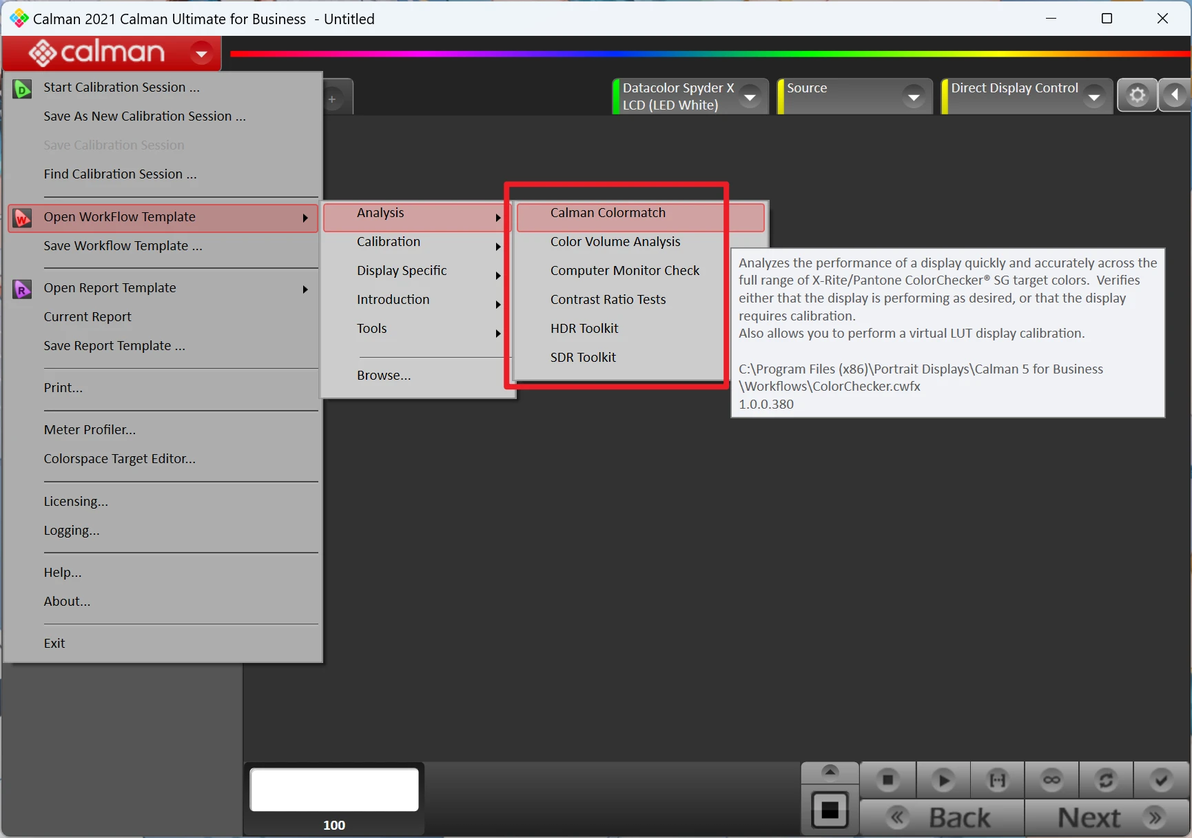 Calman Ultimate 2021搭配红蜘蛛校色仪测显示色彩的简单使用教程 - 哔哩哔哩