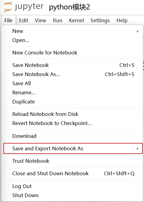 【Jupyter Notebook】Save and Export Notebook As不显示选项问题解决 - 哔哩哔哩
